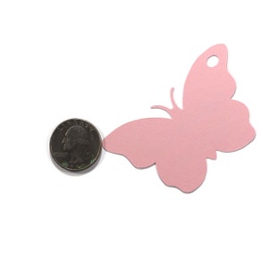 Pink Butterfly Tags - Custom Light Pink Wedding Favor Tags - Butterfly ...