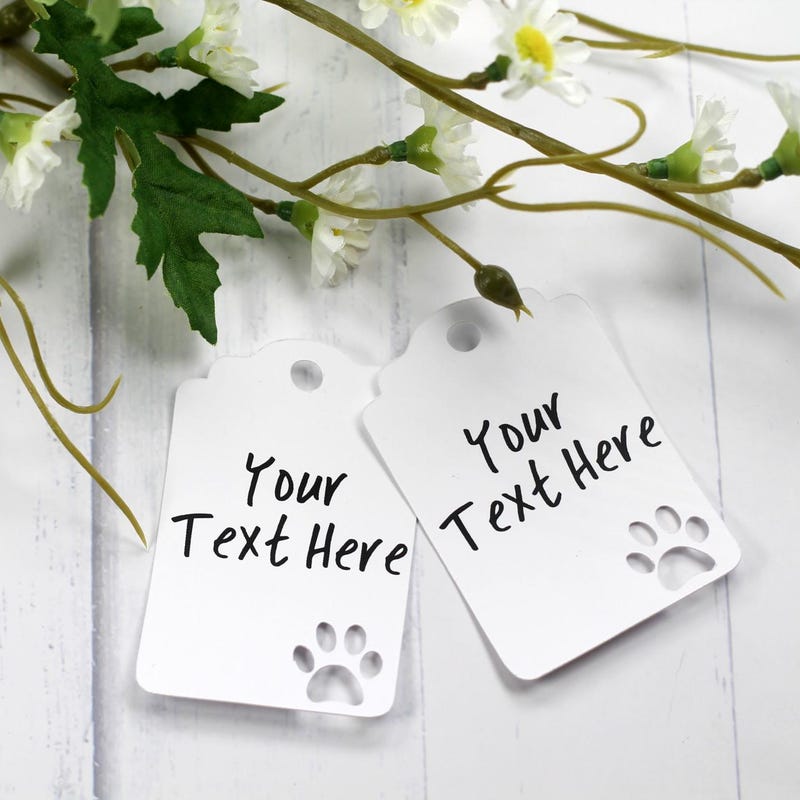 Paw Print Party Favor Tag - Etsy