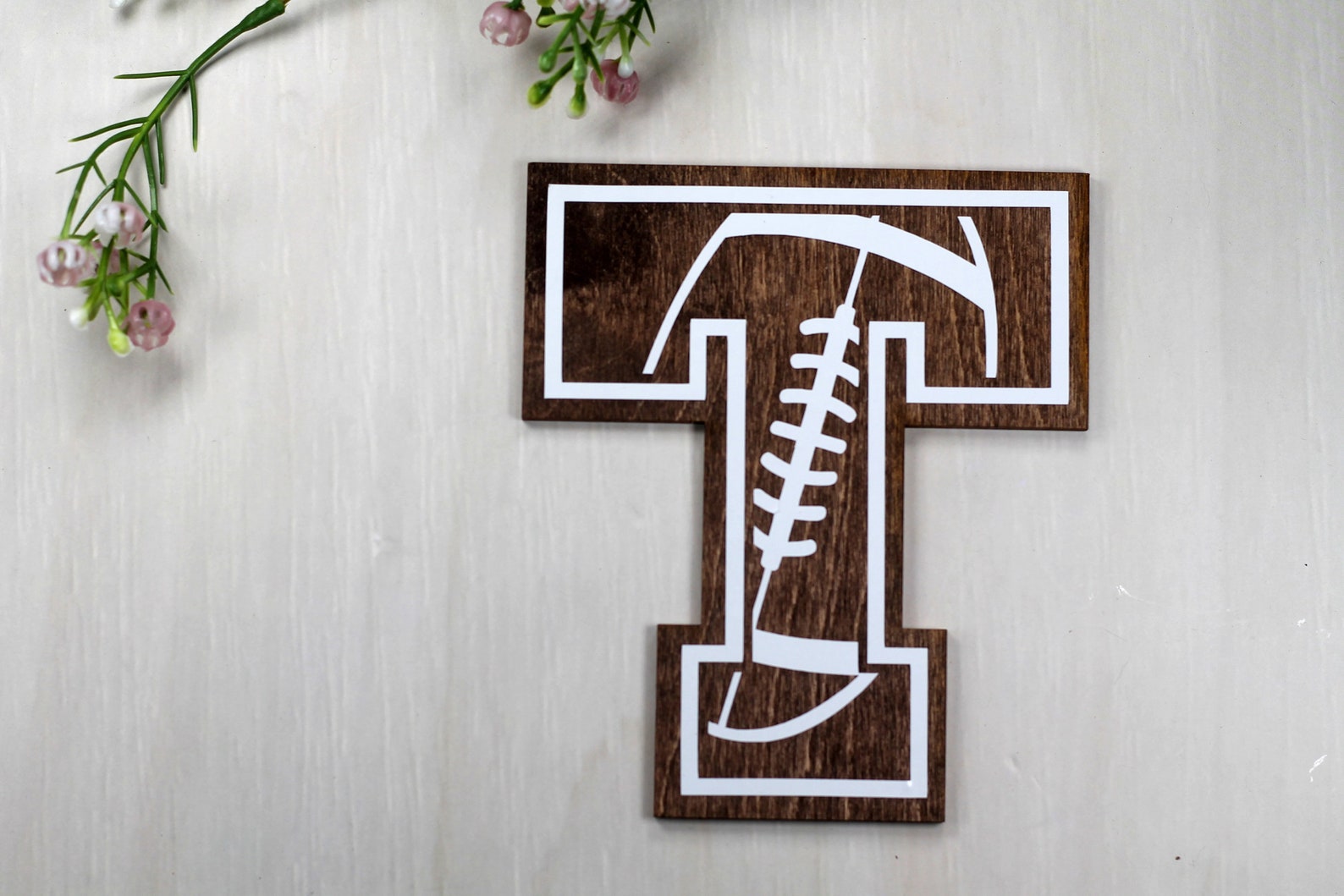 Football Themed Letter for Bedroom - Boy's Bedroom Decor - Sports Fan ...