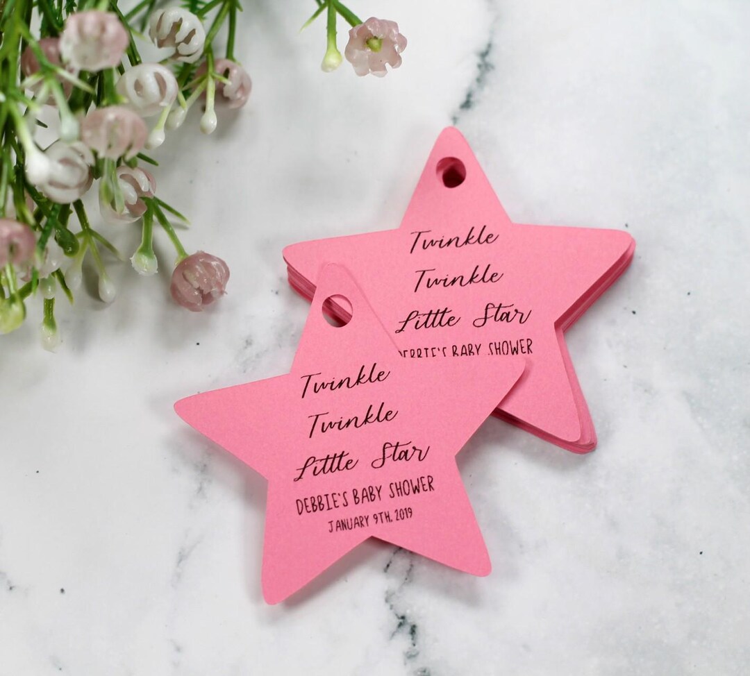Twinkle Twinkle Little Star Tags - Baby Girl Shower Favors - Star ...