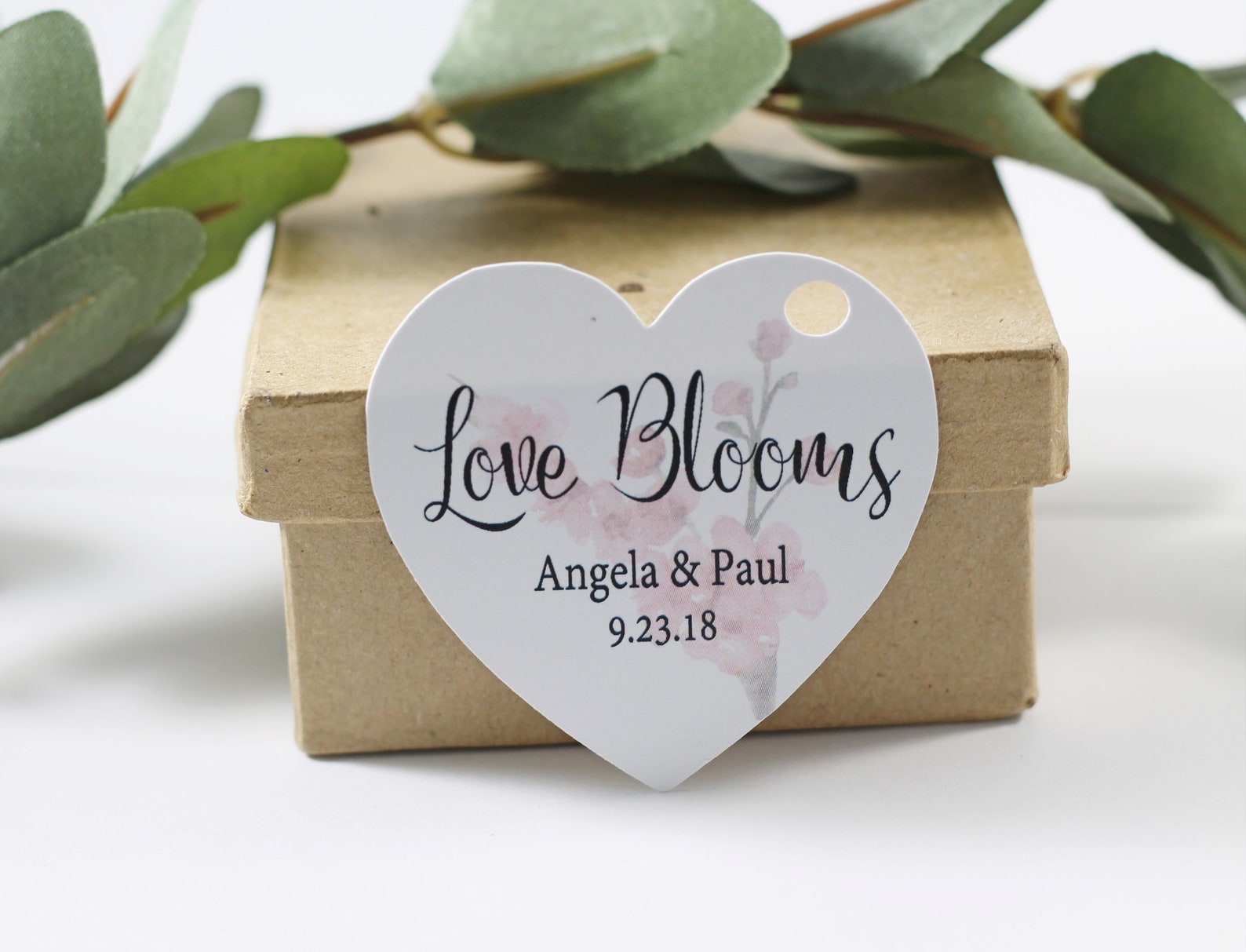 Love Blooms Favor Tags White Heart Wedding Tags Bridal - Etsy