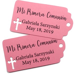 Mi Primera Comunion Tags - Custom Small Thank You Tags - Catholic Favor ...