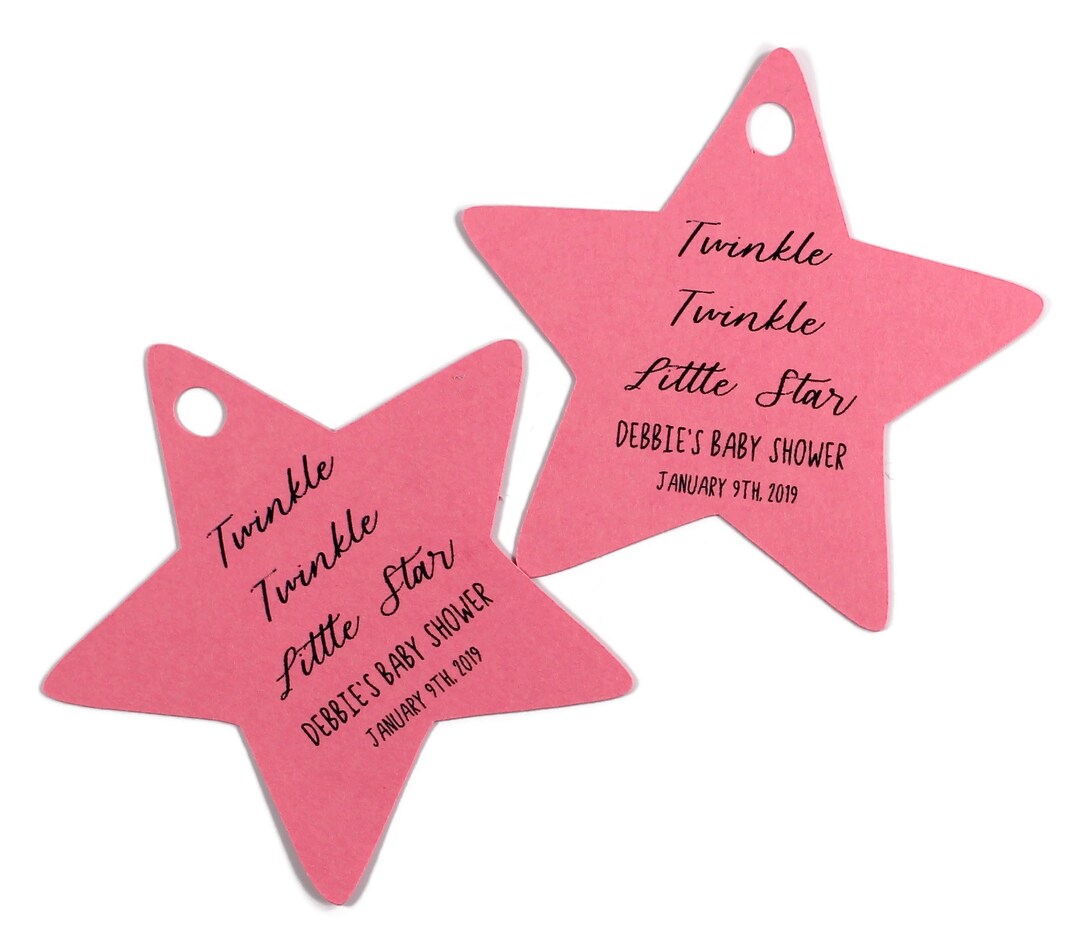 Twinkle Twinkle Little Star Tags Baby Girl Shower Favors Star Shaped ...