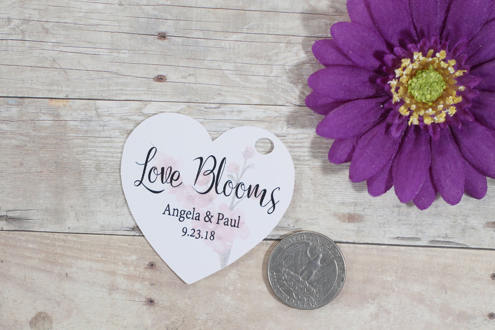 Love Blooms Favor Tags White Heart Wedding Tags Bridal - Etsy