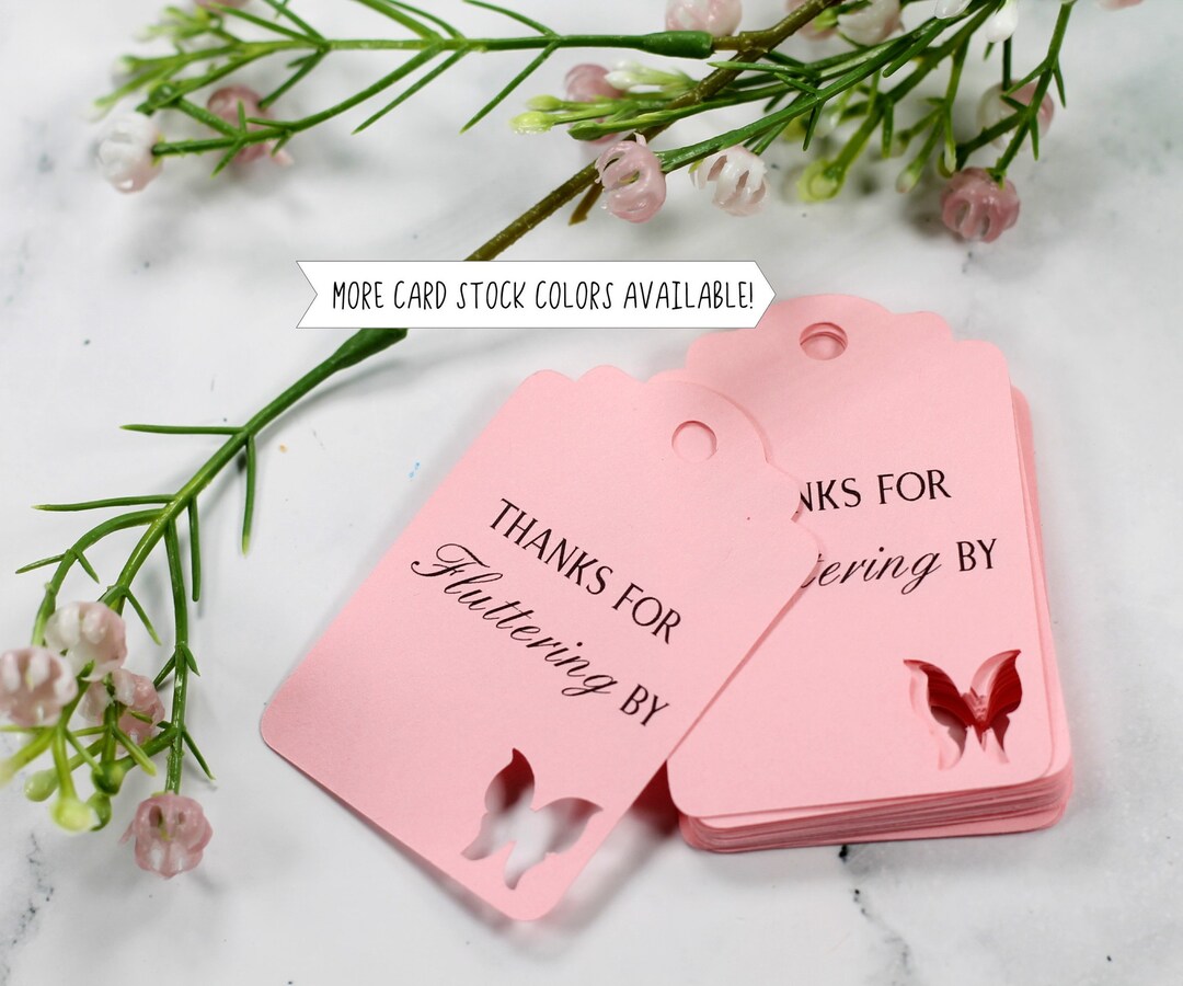 Butterfly Tags 20 Pc Thanks for Fluttering by Thank You Party Tags ...