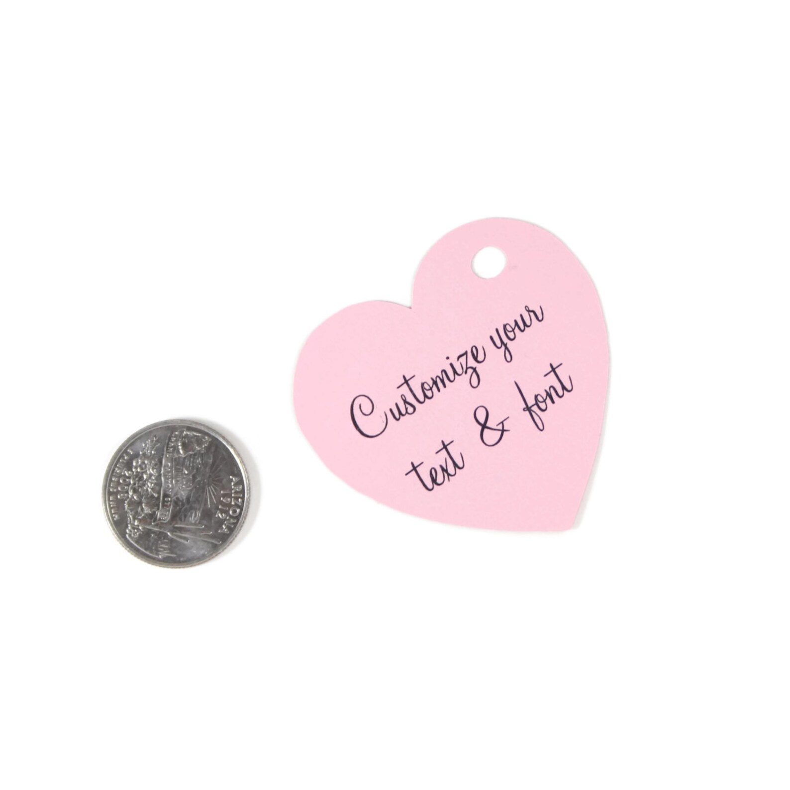 Custom Heart Shaped Tags - Light Pink Heart Tags - Bridal Shower Tags ...