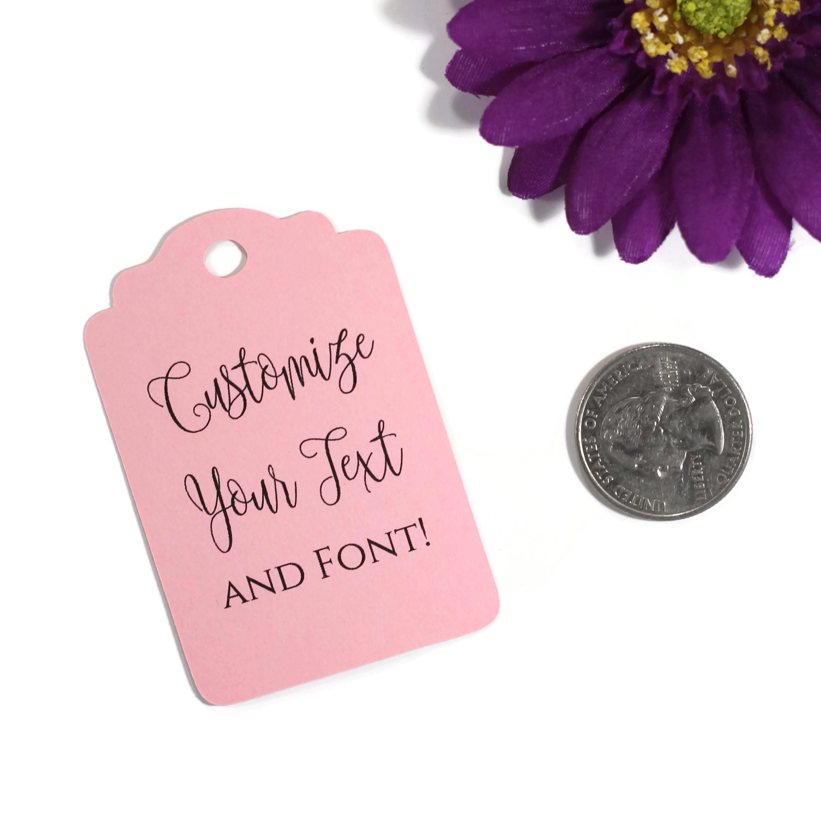Custom Light Pink Gift Tags - Personalized Pink Wedding Favor Tags ...