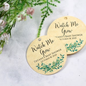 Watch Me Grow Tags - Custom Thank You Tags With Greenery - Baby Shower ...