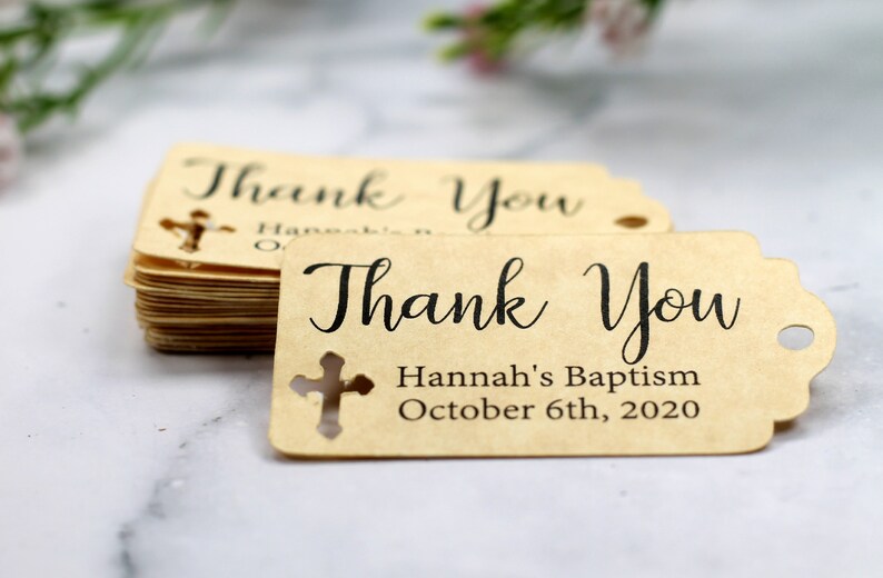 Baptism Tags Thank You Tags for Confirmation - Personalized Blue ...