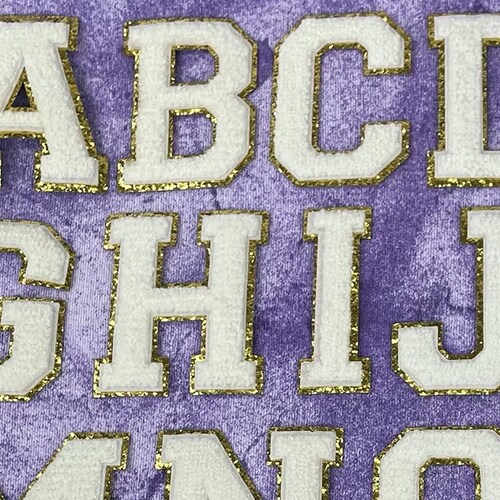 IRON-ON Glitter Chenille Varsity Letter Patches - Etsy