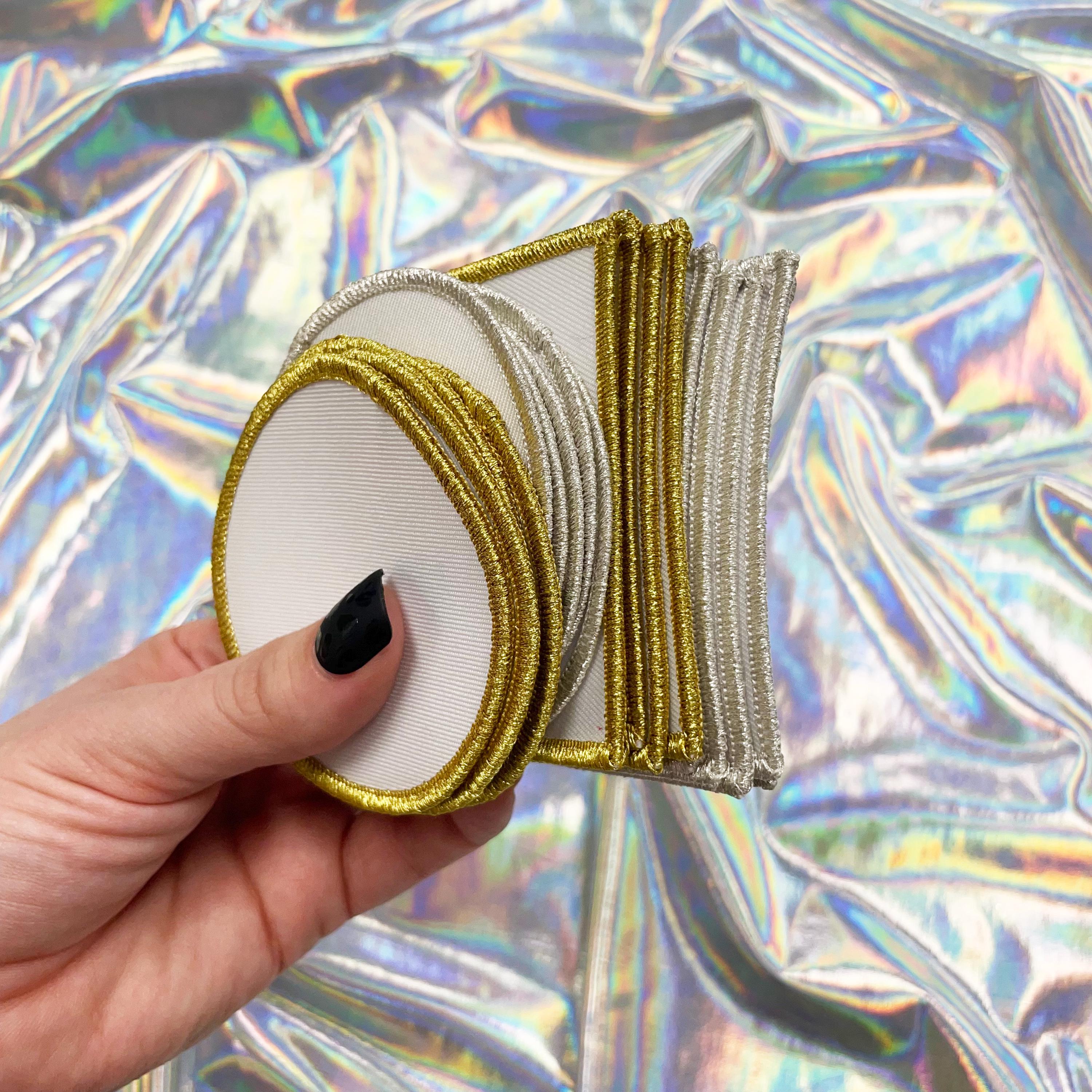 Sublimation Patches With Metallic Border, Gold Border Patches, DIY ...