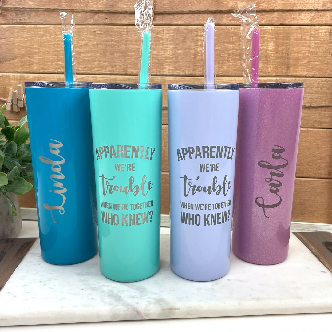 Personalized Girls Trip Tumblers Laser Engraved Front & Back, Group ...