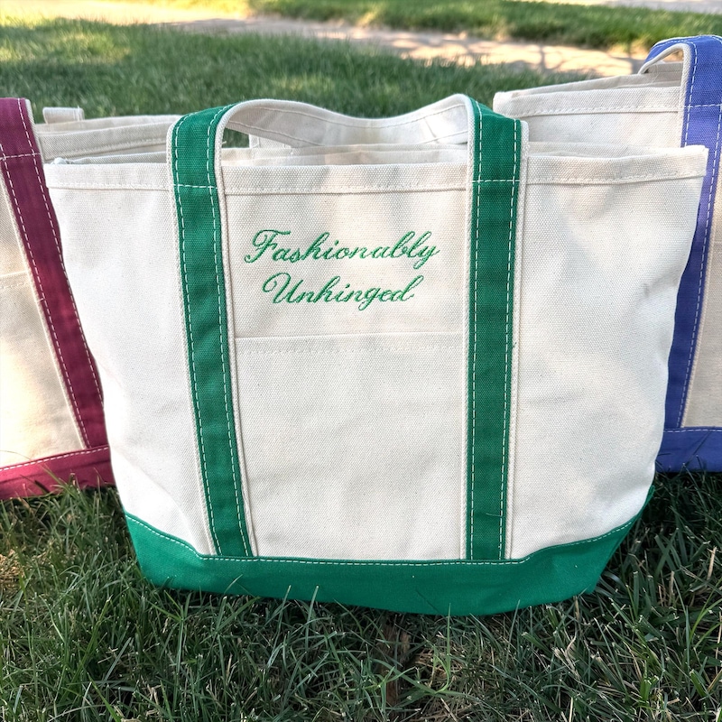 Custom Embroidered Tote Bag Ll Bean - Etsy