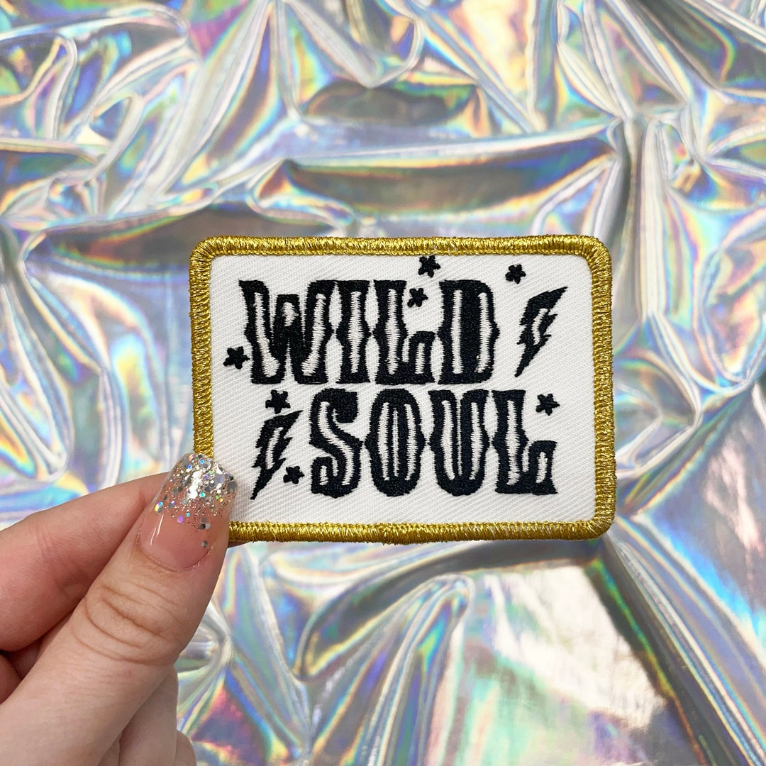 Wild Soul Patch With Metallic Gold Border, Iron on Patch, Hat Patches ...