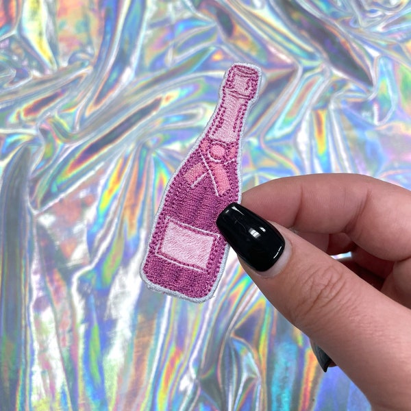 Champagne Bottle Iron on Patches - Etsy