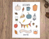 Autumn Sticker Sheet Cozy Fall Stickers Set for Planners and - Etsy