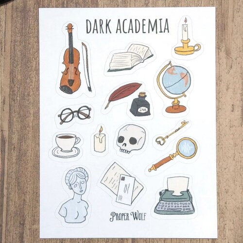 Dark Academia Sticker Set Combo Darkademic Aesthetic - Etsy