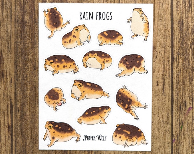 Desert Rain Frogs Sticker Sheet | Rain Frogs, Cute Animal Stickers ...