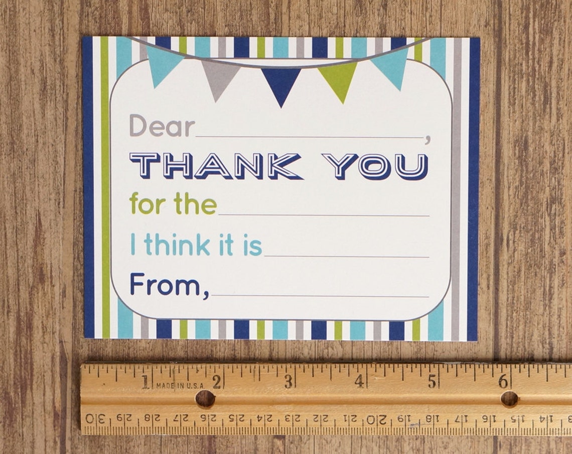 Fill in the Blank Thank You Cards 10 Pack Boy Birthday Thank - Etsy