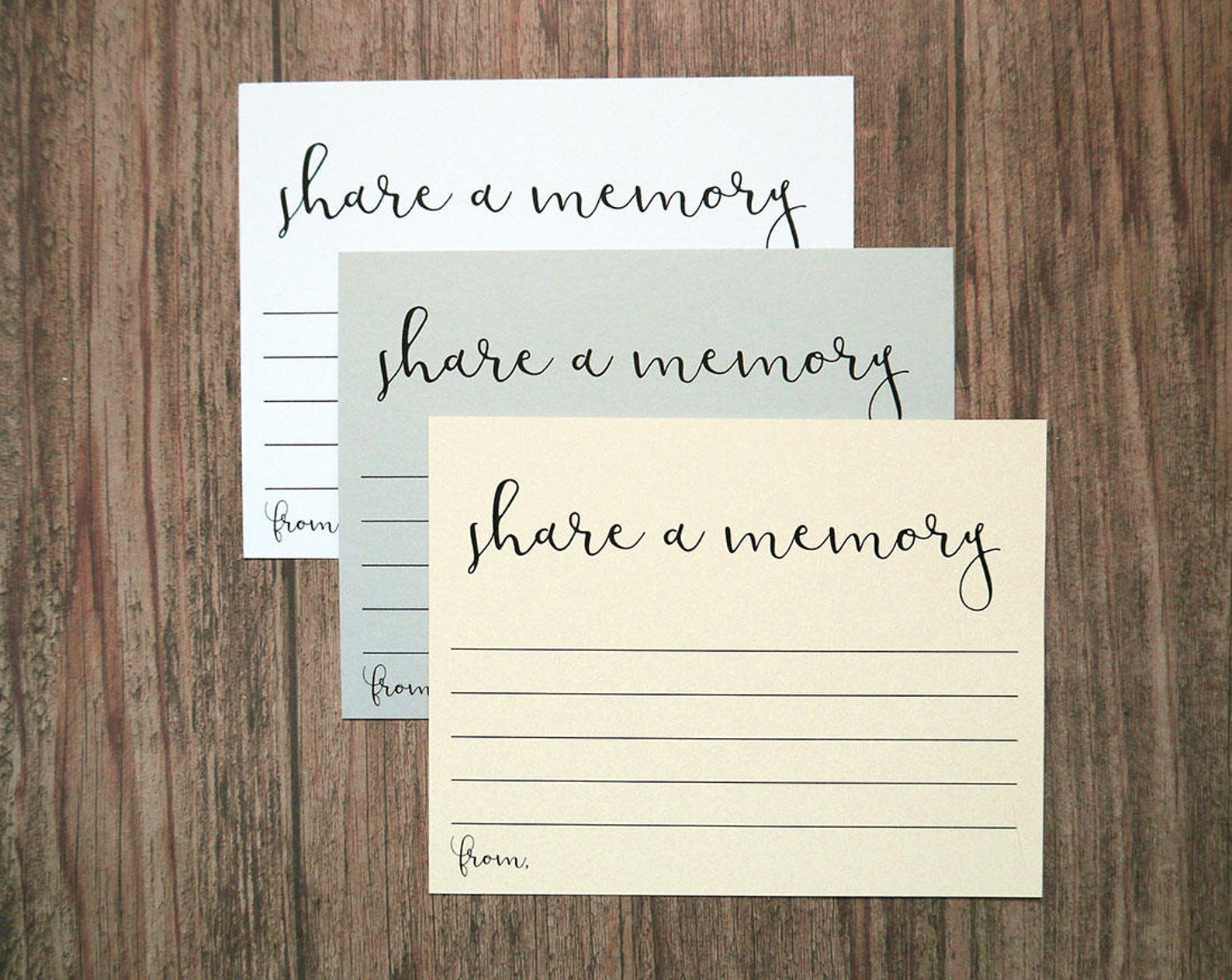 Share A Memory Card - Wedding Bridal Shower Guestbook Cards ...