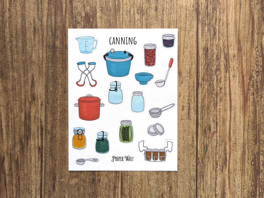Canning Sticker Sheet - Cottagecore Homesteading Stickers - Etsy