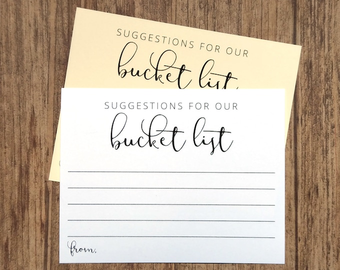 Suggestions for Our Bucket List Wedding or Retirement Party Card Game ...