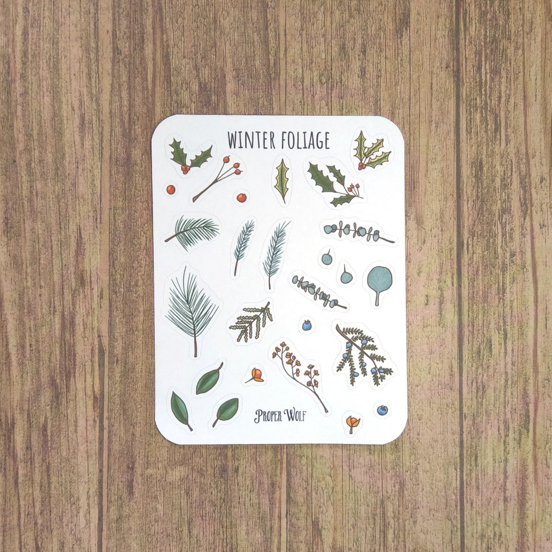 Winter Foliage Sticker Sheet - Nature Stickers Set for Planners and ...