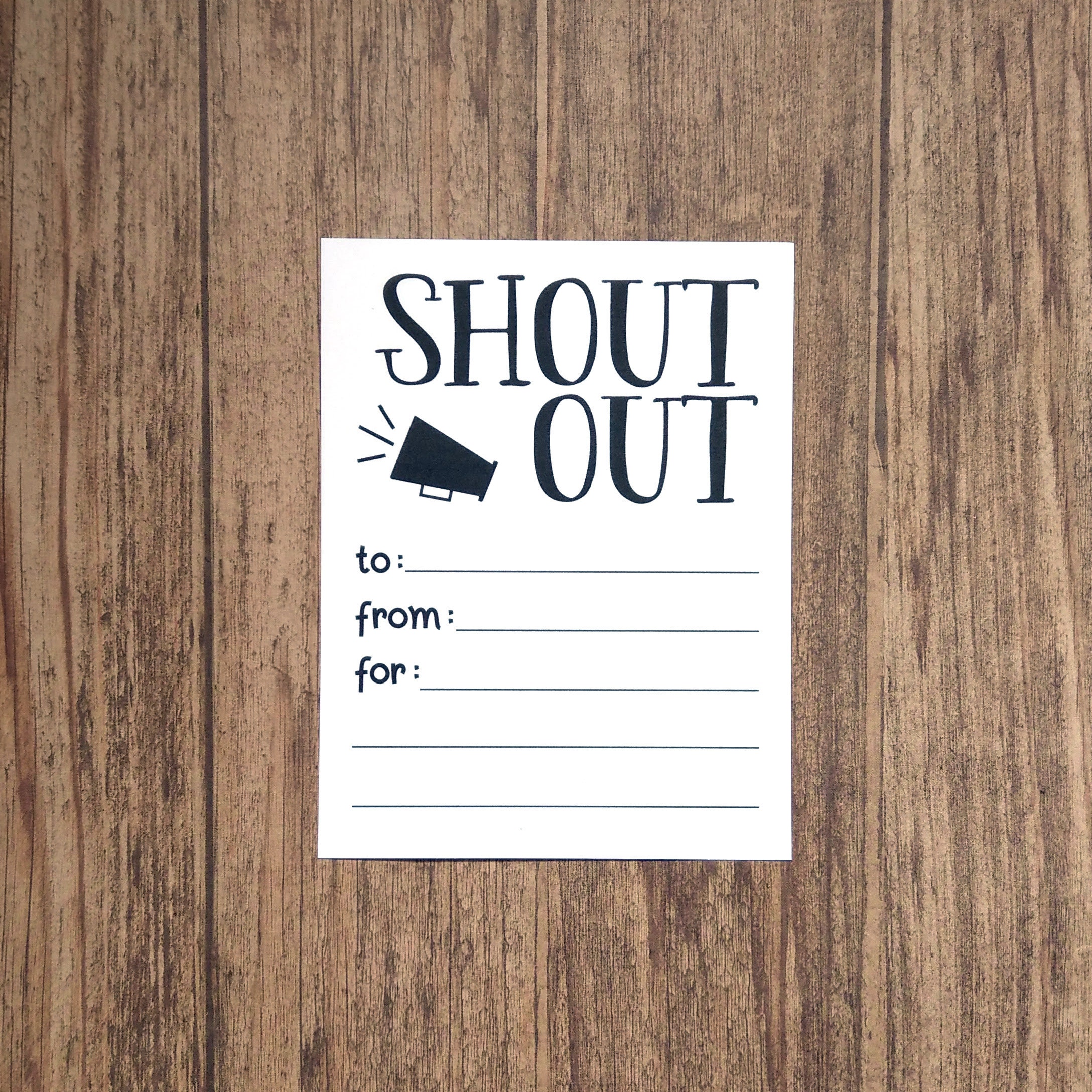Shout Out Cards Printable PDF DIY Instant Download 8.5 X - Etsy UK