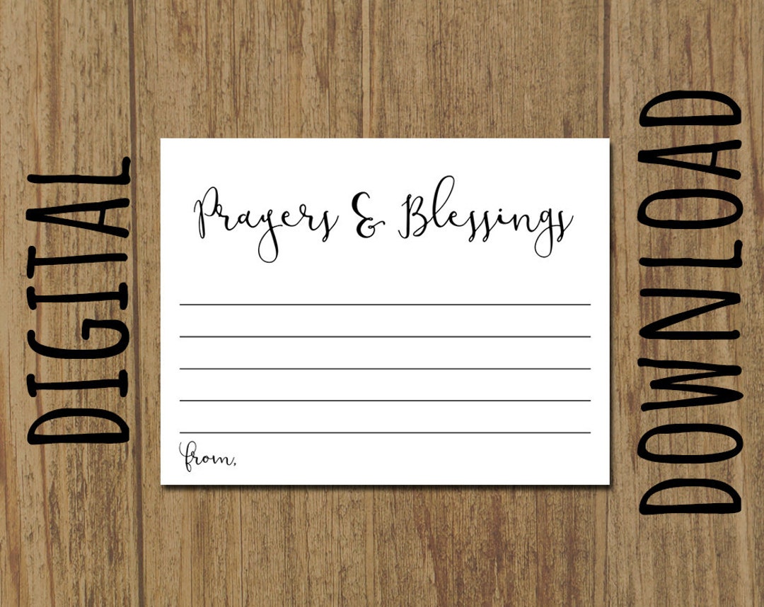 Prayers & Blessings Cards Printable PDF - DIY Instant Download - 8.5 X ...