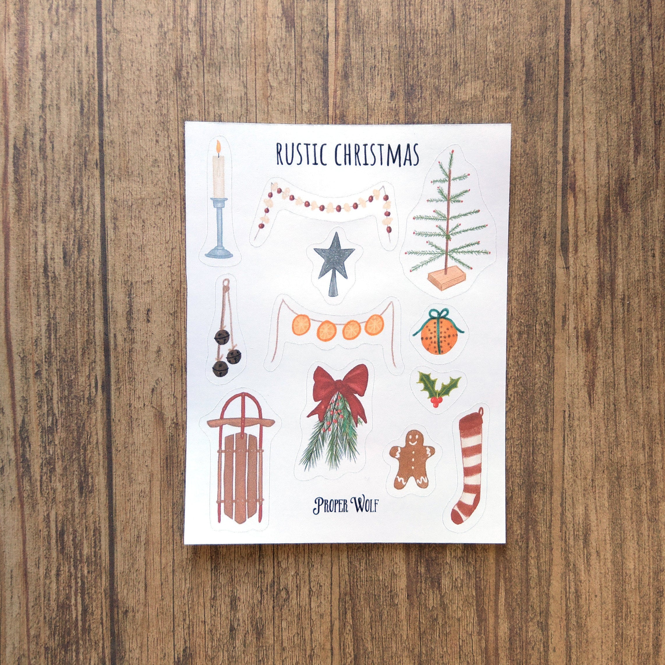 Rustic Christmas Sticker Sheet Winter Solstice Stickers Set - Etsy ...