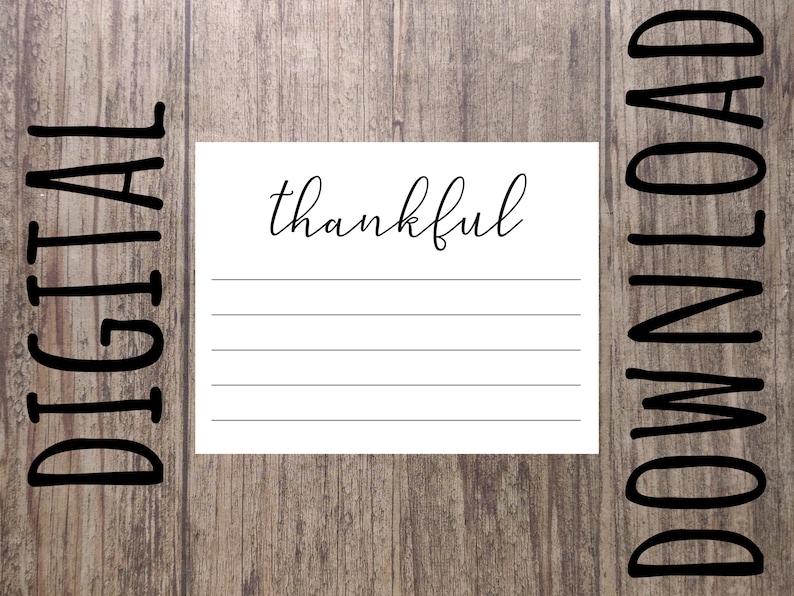 Thankful Cards Printable PDF DIY Instant Download 8.5 X 11 | Etsy