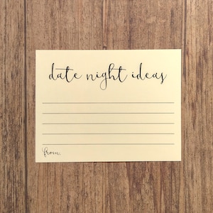 Date Night Ideas - Cards for Date Night Box - Wedding Advice Date Jar ...