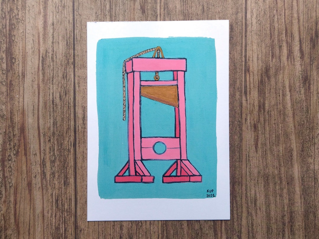 Kawaii Lofi Guillotine Wall Art Print - Etsy
