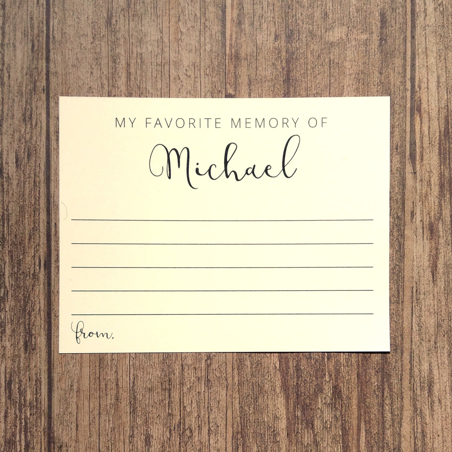 My Favorite Memory Personalized Memorial Cards for - Etsy