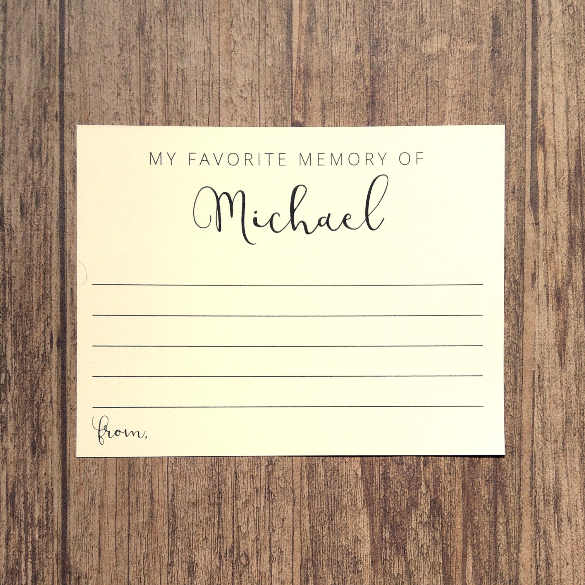 My Favorite Memory Personalized Memorial Cards for | Etsy