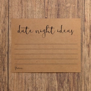 Date Night Ideas - Cards for Date Night Box - Wedding Advice Date Jar ...