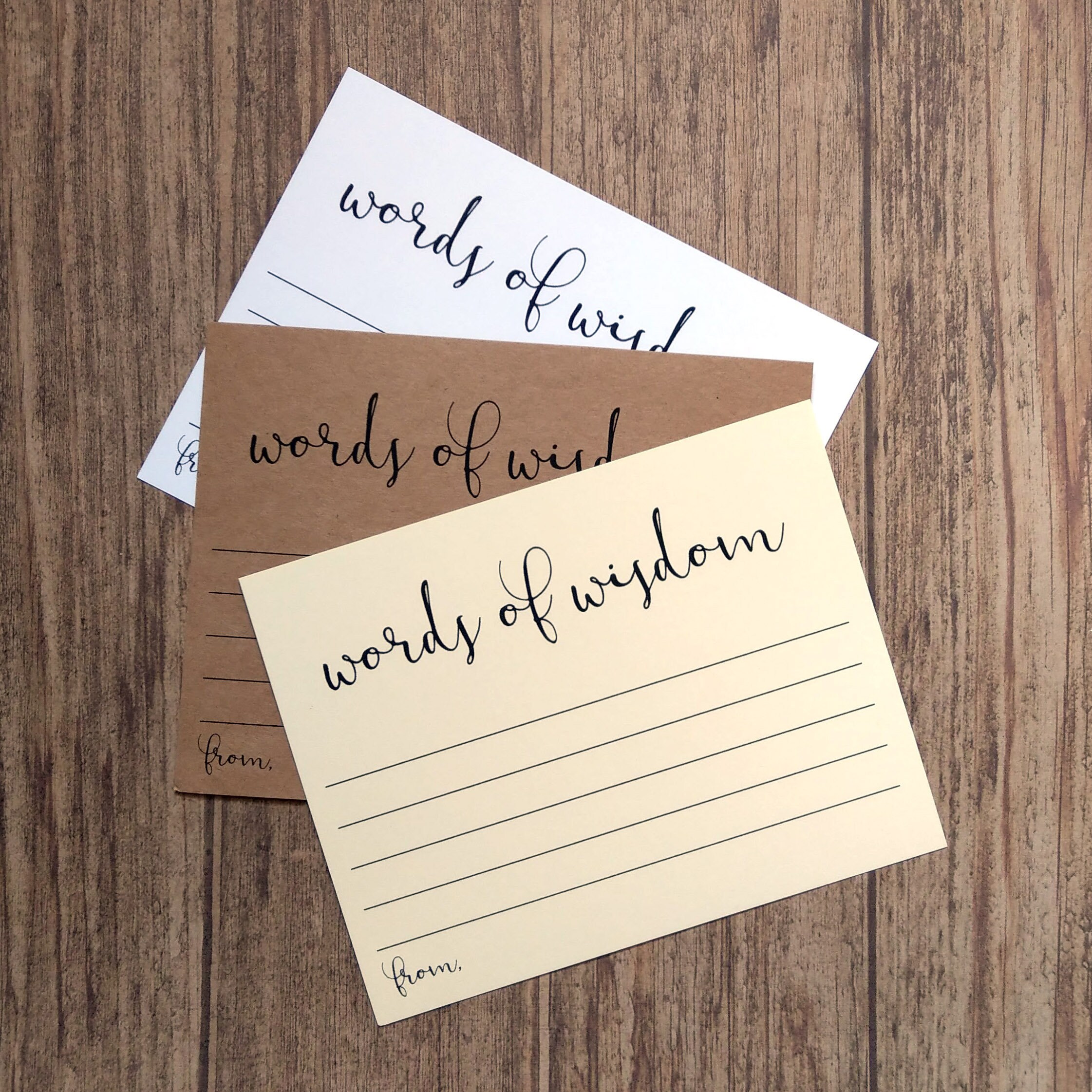 Words Of Wisdom Printed Advice Cards For Wedding | Etsy