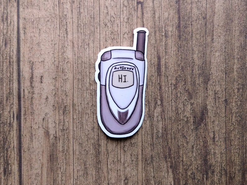 Retro Cell Phone Vinyl Stickers Water Resistant Illustrated - Etsy