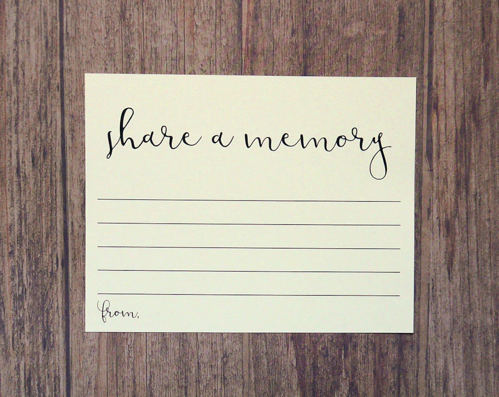 Share A Memory Card Wedding Bridal Shower Guestbook Cards | Etsy