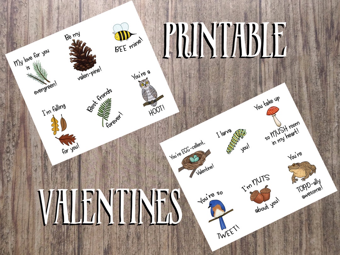 12 Printable Nature Inspired Valentine Cards - Forest Themed Valentines ...
