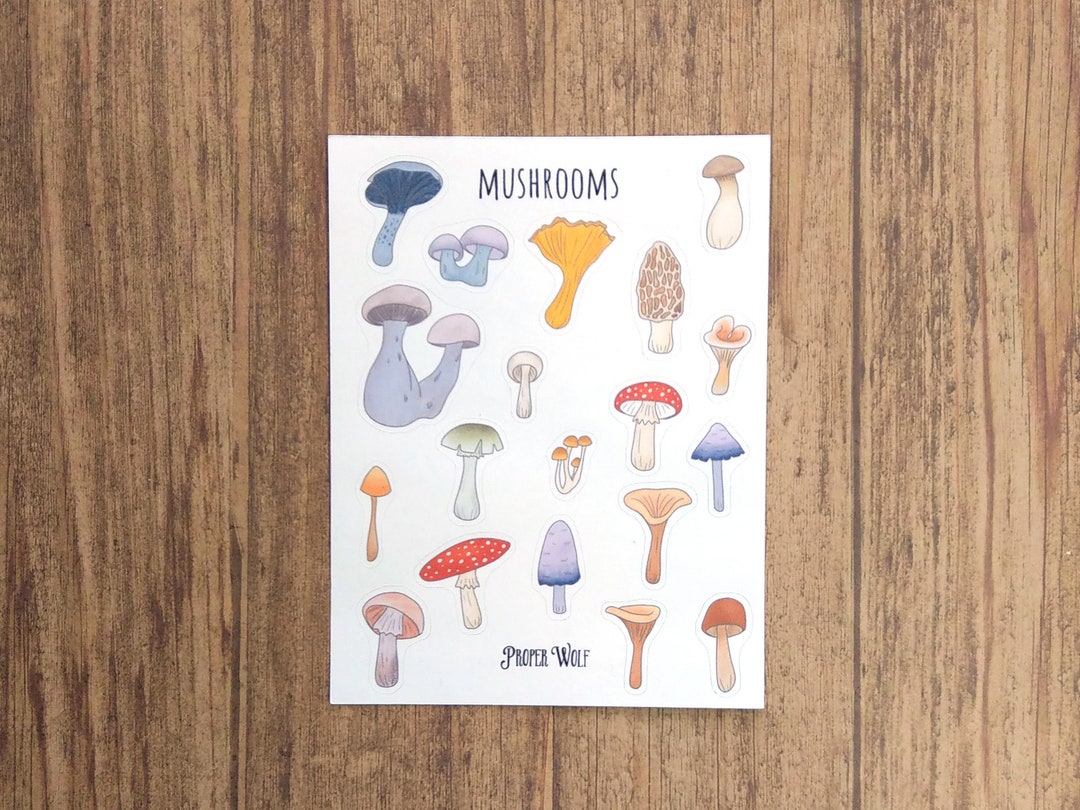 Mushroom Sticker Sheet - Kiss Cut Mushrooms Stickers Set - Bullet ...