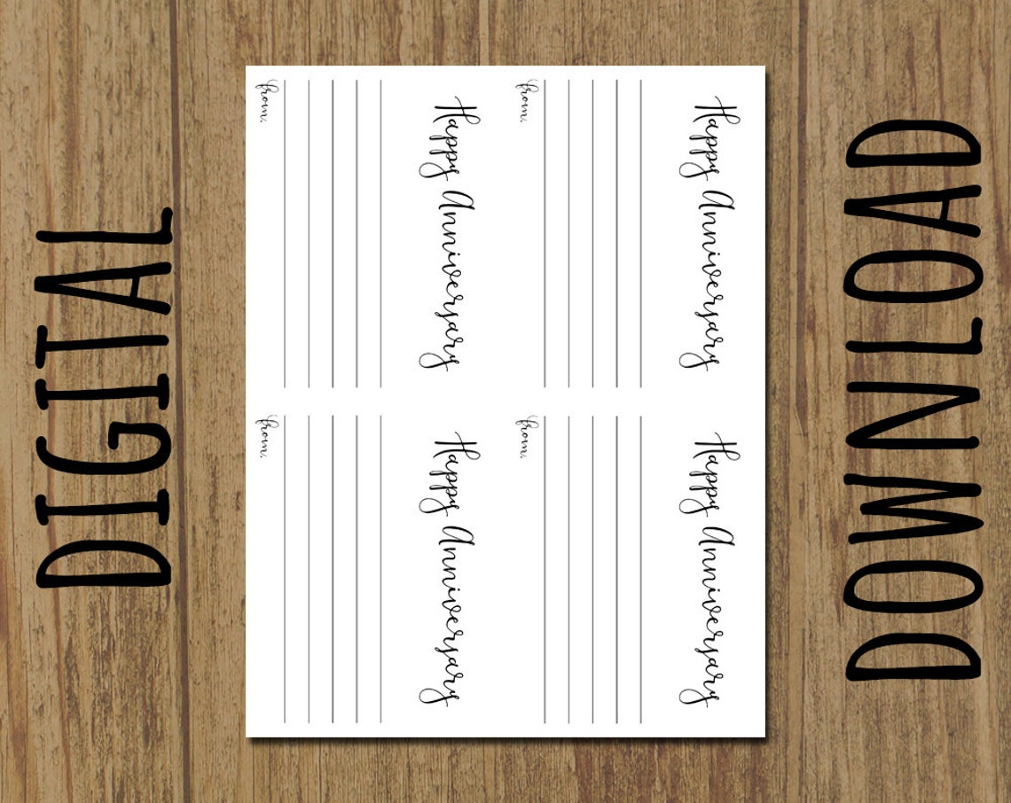 Happy Anniversary Cards Printable PDF - DIY Instant Download - 8.5 X 11 ...