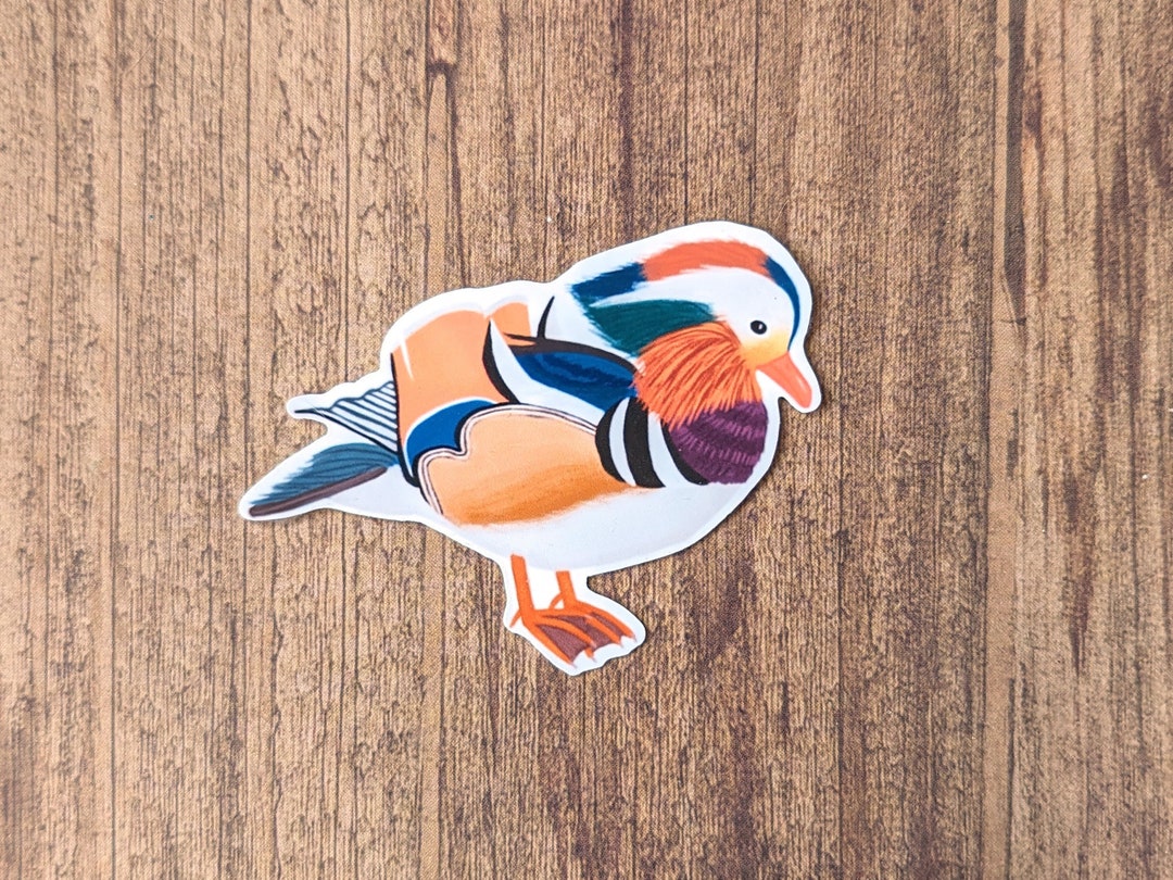 Mandarin Duck Vinyl Sticker - Water Resistant Laptop Decal - Etsy