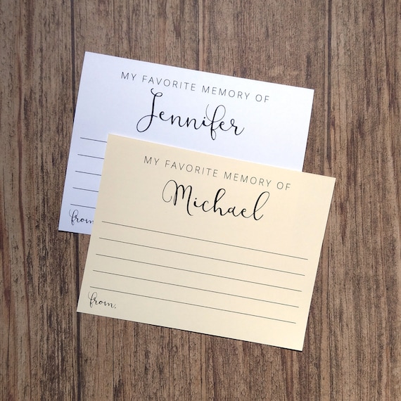 My Favorite Memory Personalized Memorial Cards for | Etsy
