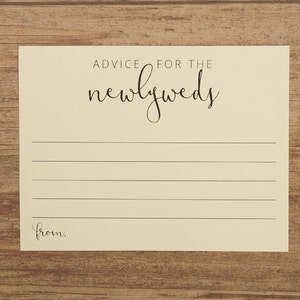 Advice for the Newlyweds - Wedding Advice Cards - Printed on Pink Cream ...