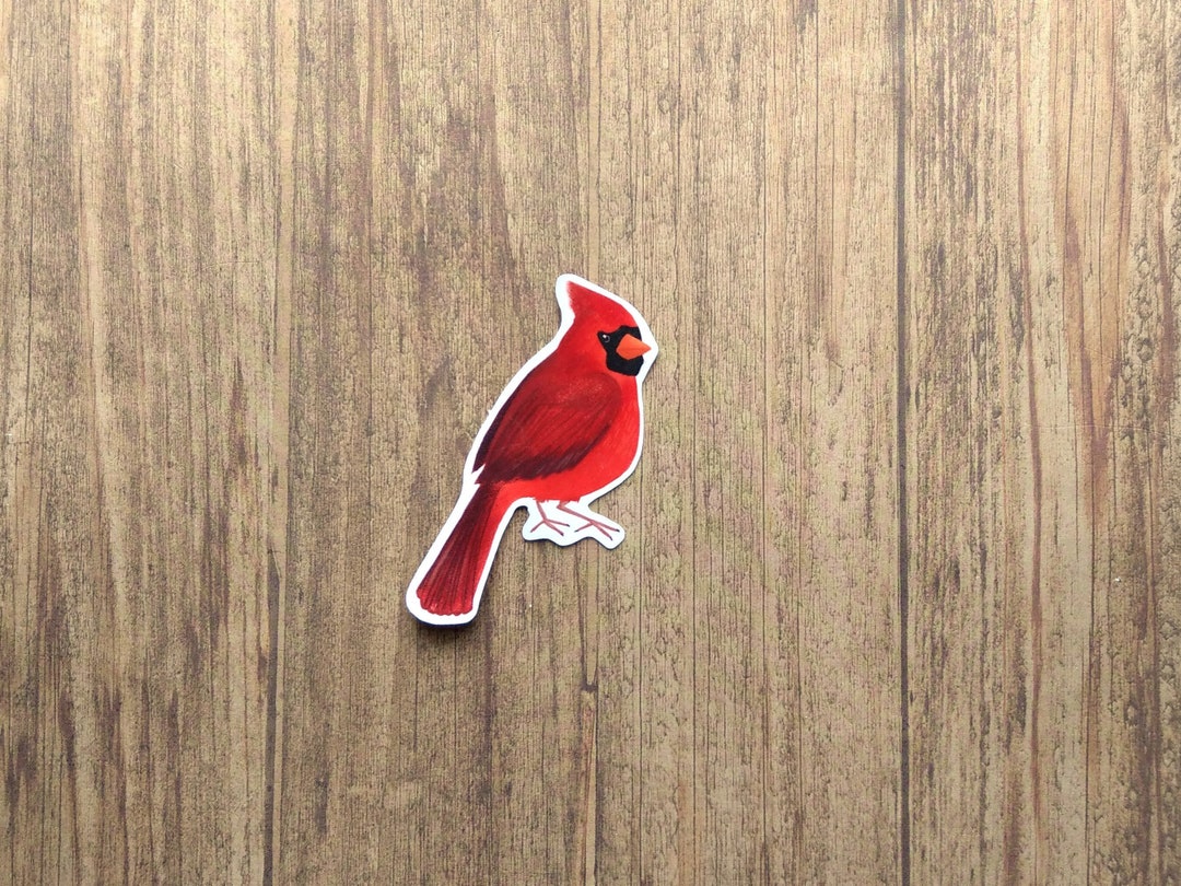 Cardinal Vinyl Sticker - Water Resistant Laptop Decal - Etsy