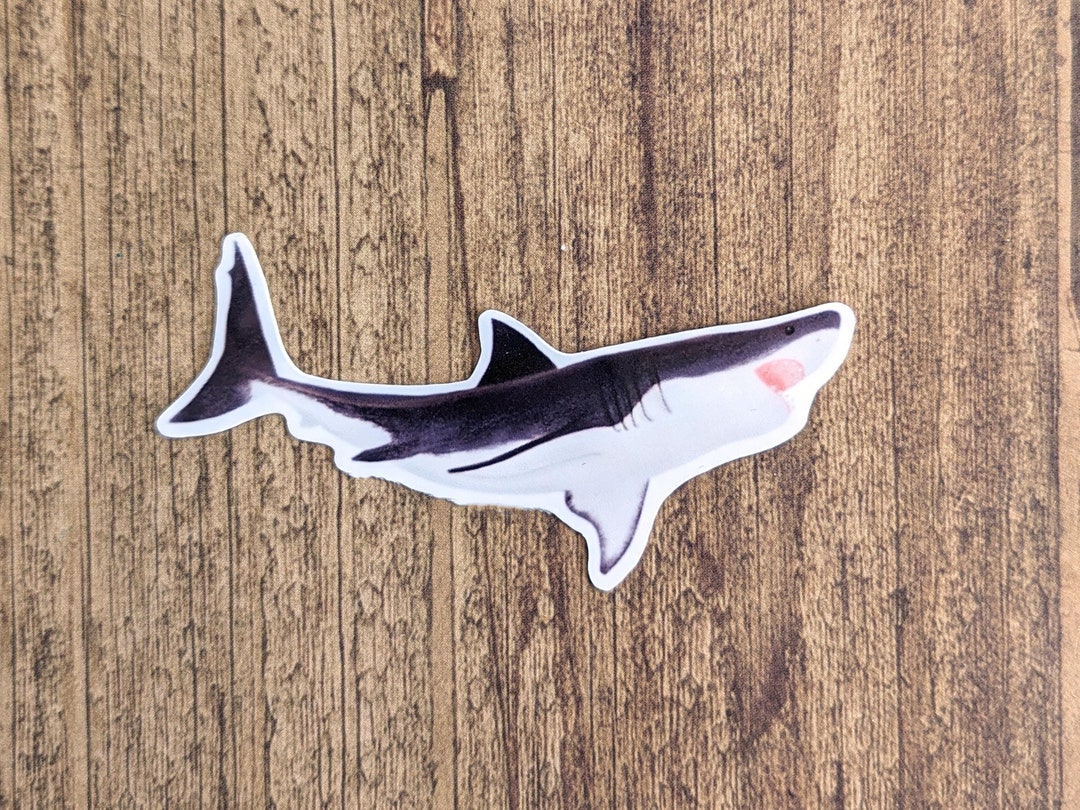 Great White Shark Vinyl Sticker - Water Resistant Laptop and Bottle ...