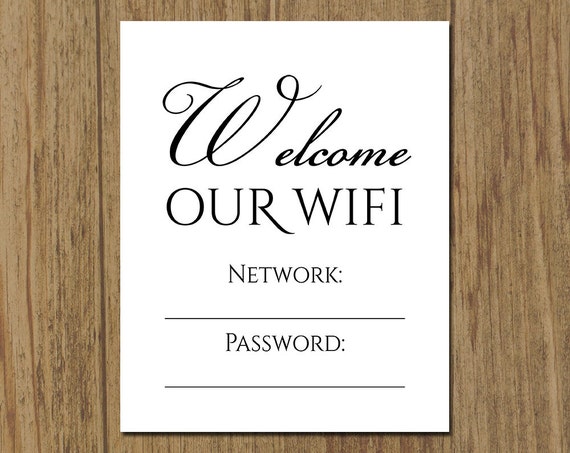 Items Similar To Wifi Network And Password Printable Sign Guest Room 