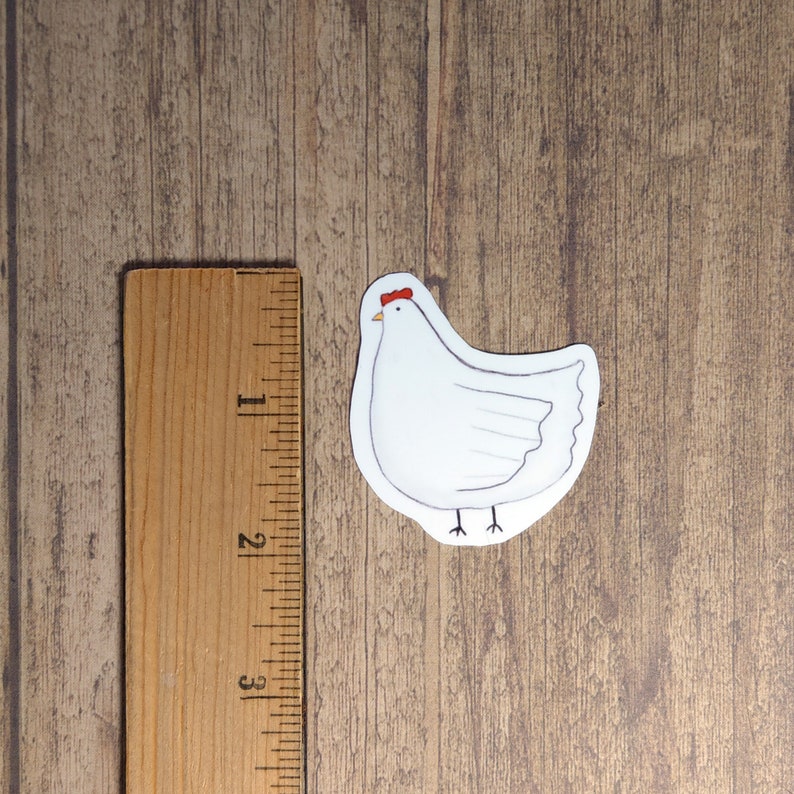 Cute Chickens Vinyl Stickers - Water Resistant Illustrated Chicken ...
