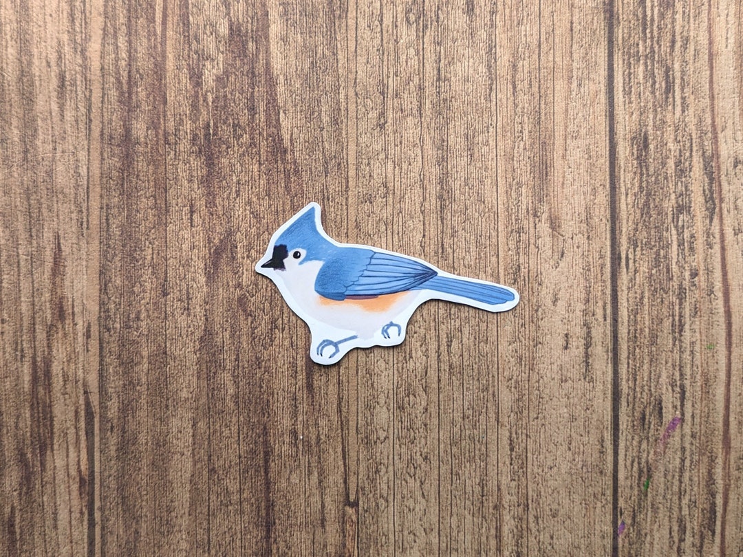 Tufted Titmouse Vinyl Sticker - Water Resistant Laptop Decal - Etsy